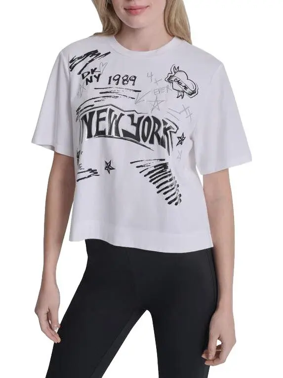 Dkny Embroidered Graphic T-shirt - White