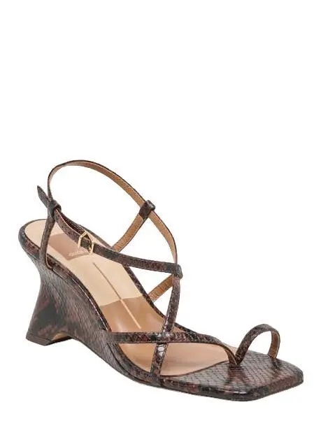 Dolce Vita Aylee Slingback Wedge Sandal - Java Embossed Leather