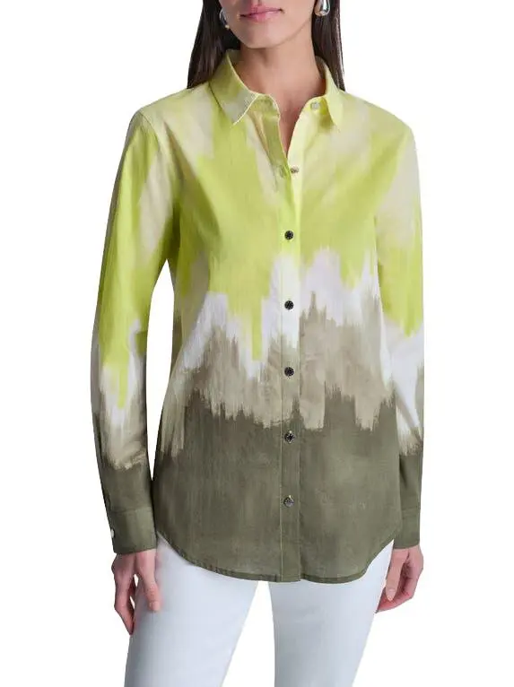 Dkny Ombré Cotton Voile Button-up Shirt - Daybreak Haze