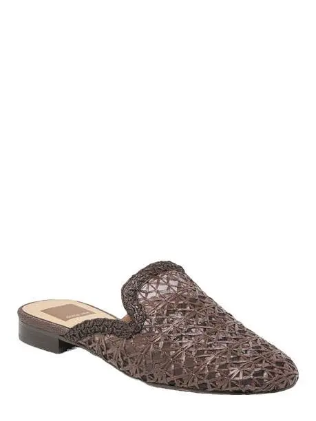 Dolce Vita Kirt Raffia Mule - Chocolate Cross Hatch Raffia
