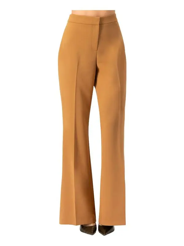 IVONNE Semi Flare Trousers - Camel