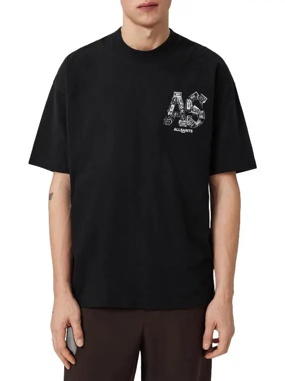ALLSAINTS Mixtape Cotton Graphic T-shirt - Jet Black