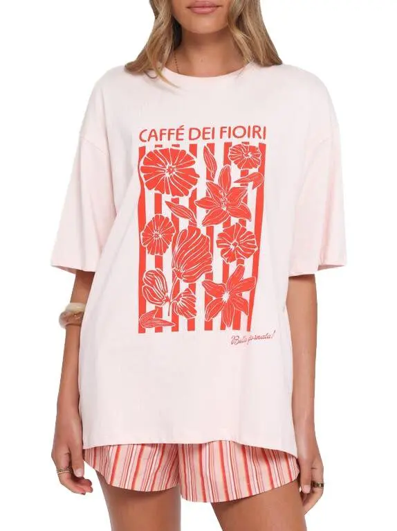 PETAL & PUP Oversized Cotton Graphic T-shirt - Pink