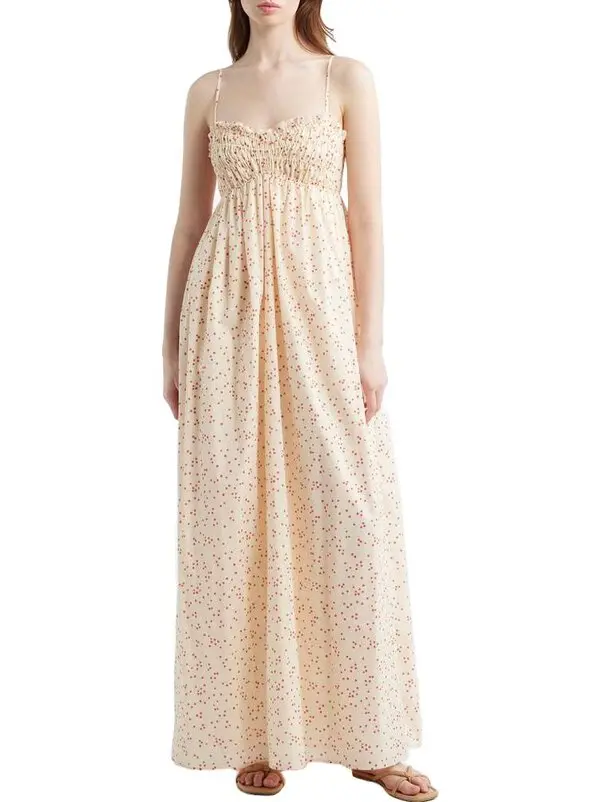 Faithfull The Brand Presa Dot Maxi Dress - Linnea Dot Panna