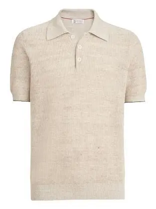 Brunello Cucinelli Half English Rib Knit Polo - Yuta