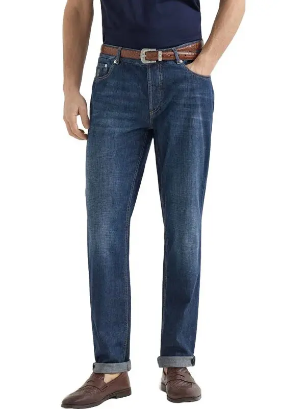 Brunello Cucinelli Lightweight Denim Trousers - Dark Denim