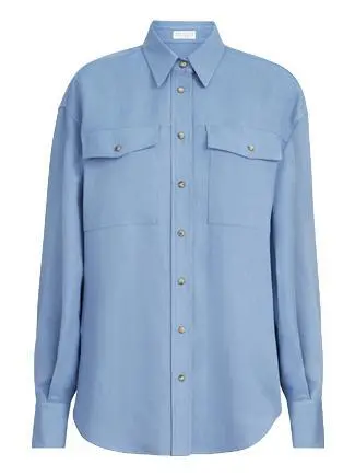 Brunello Cucinelli Fluid Twill Shirt - Azure