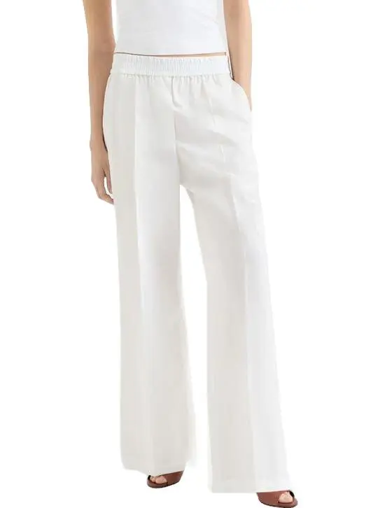 Brunello Cucinelli Loose Fit Track Trousers - White