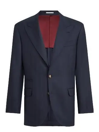 Brunello Cucinelli Chevron Blazer - Navy Blue