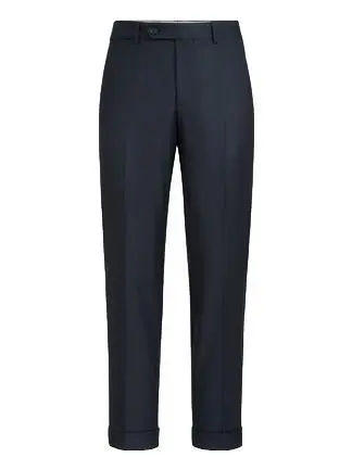 Brunello Cucinelli Virgin Wool Twill Trousers - Navy Blue