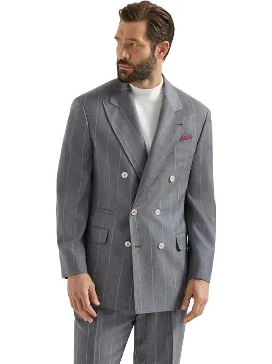 Brunello Cucinelli Virgin Wool Blazer - Medium Grey