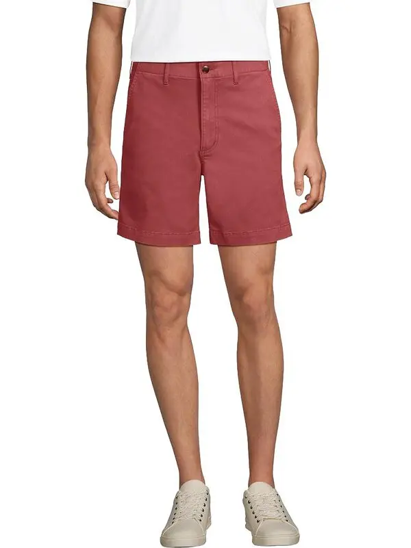 LANDS' END 7" Comfort Waist Classic Fit Chino Short - Nautical Red