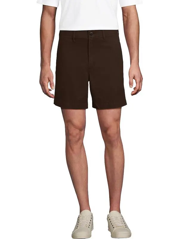 LANDS' END 7" Comfort Waist Classic Fit Chino Short - Rich Coffee
