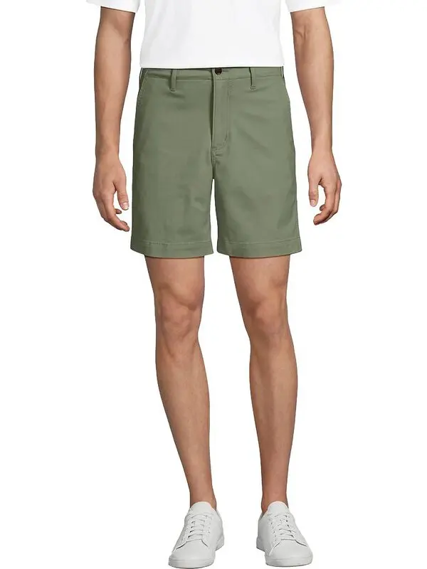 LANDS' END 7" Comfort Waist Classic Fit Chino Short - Sage