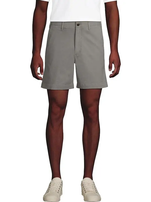 LANDS' END 7" Comfort Waist Classic Fit Chino Short - Wet Cement