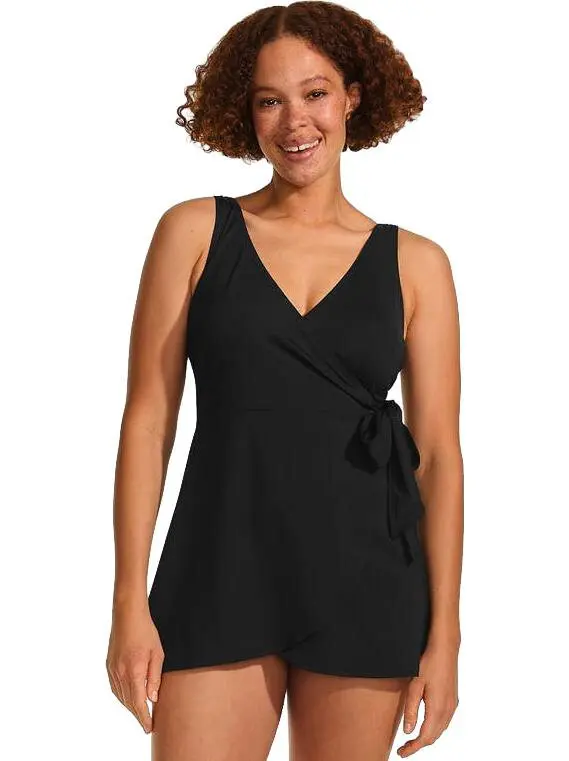 LANDS' END Mastectomy Mini Swim Dress - Black