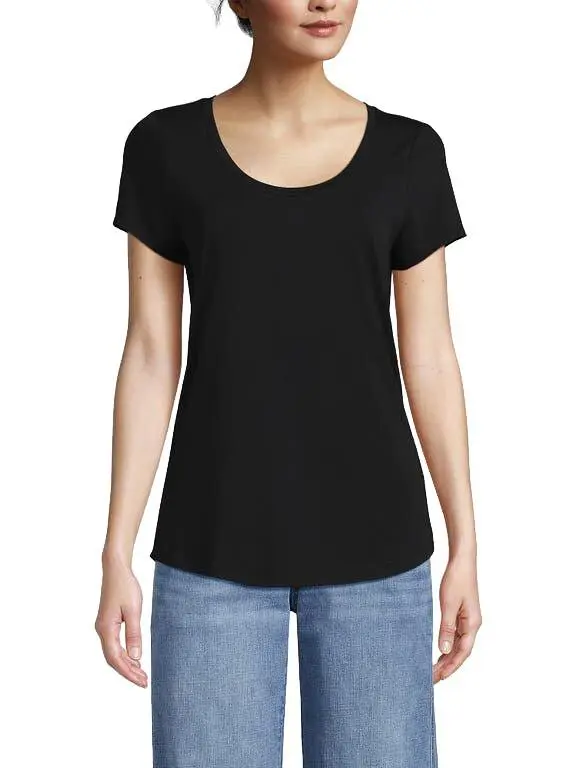 LANDS' END Lightweight Jersey T-shirt - Black