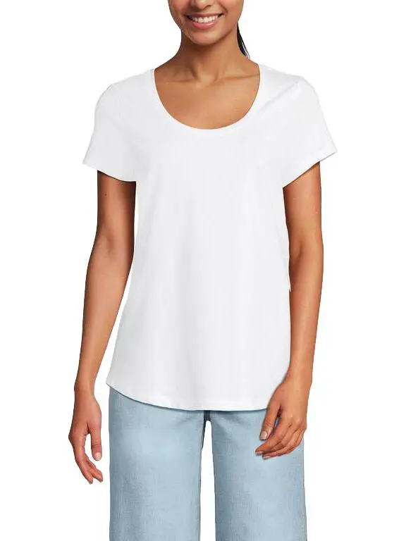 LANDS' END Lightweight Jersey T-shirt - White