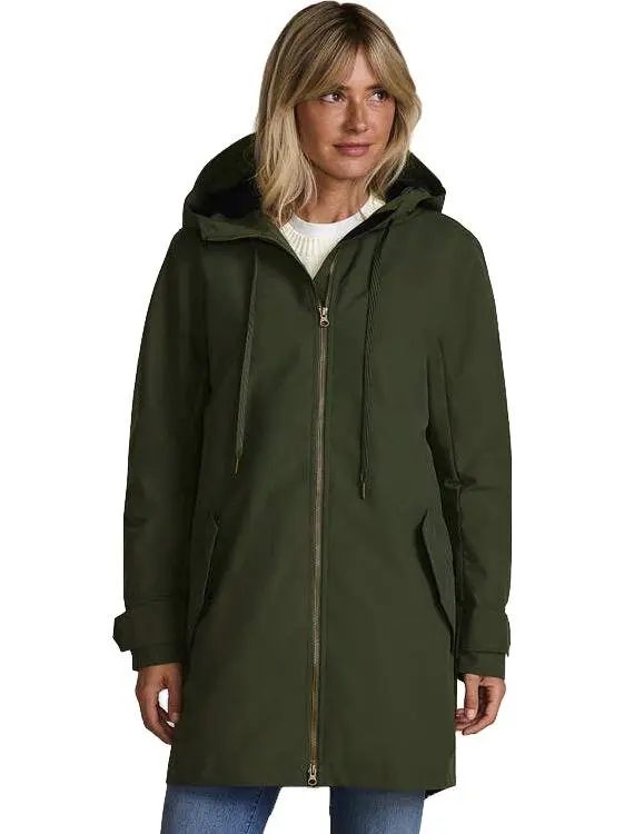 LANDS' END A-line Squall Rain Jacket - Darkest Olive