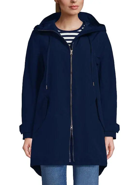 LANDS' END A-line Squall Rain Jacket - Deep Sea Navy