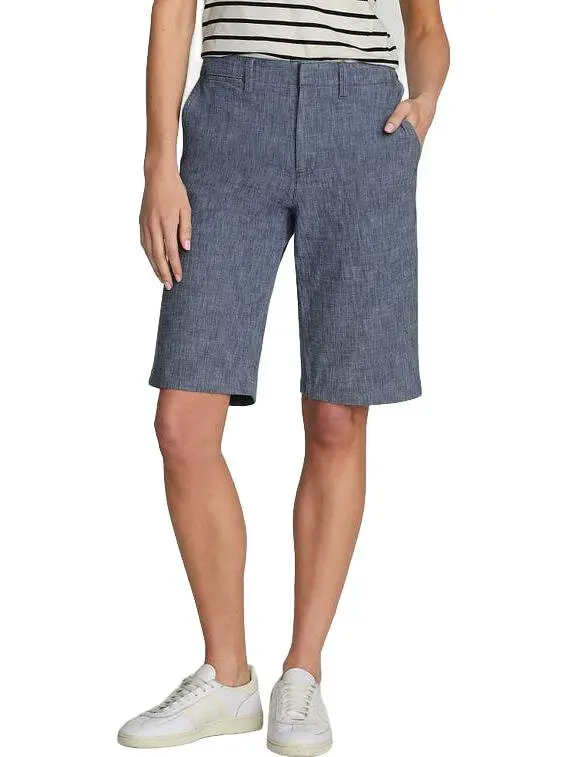 LANDS' END Classic " Chino Shorts With Elastic Back - Evening Sky Chambray