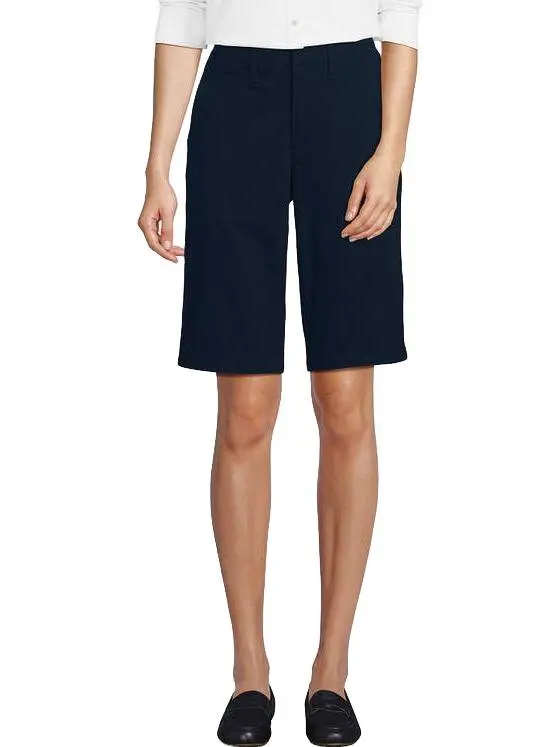 LANDS' END Classic " Chino Shorts With Elastic Back - Radiant Navy