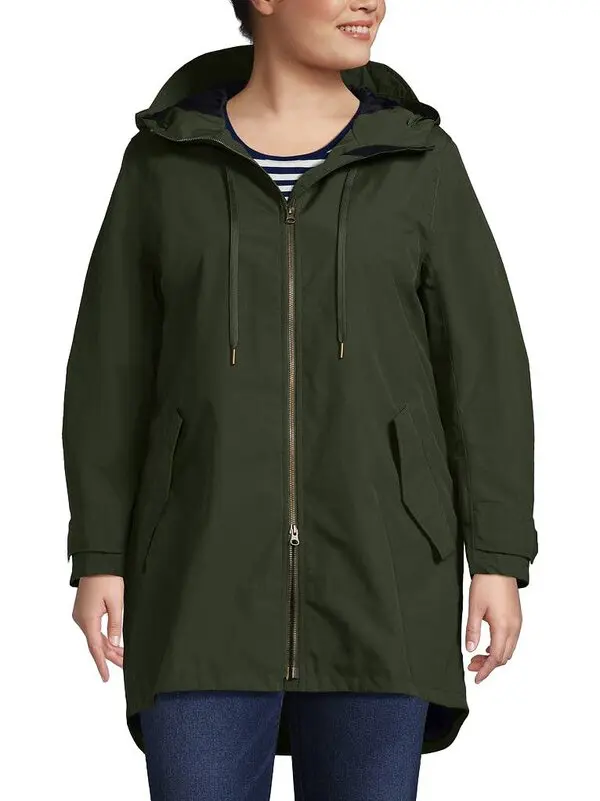 LANDS' END Squall A-line Rain Jacket - Darkest Olive