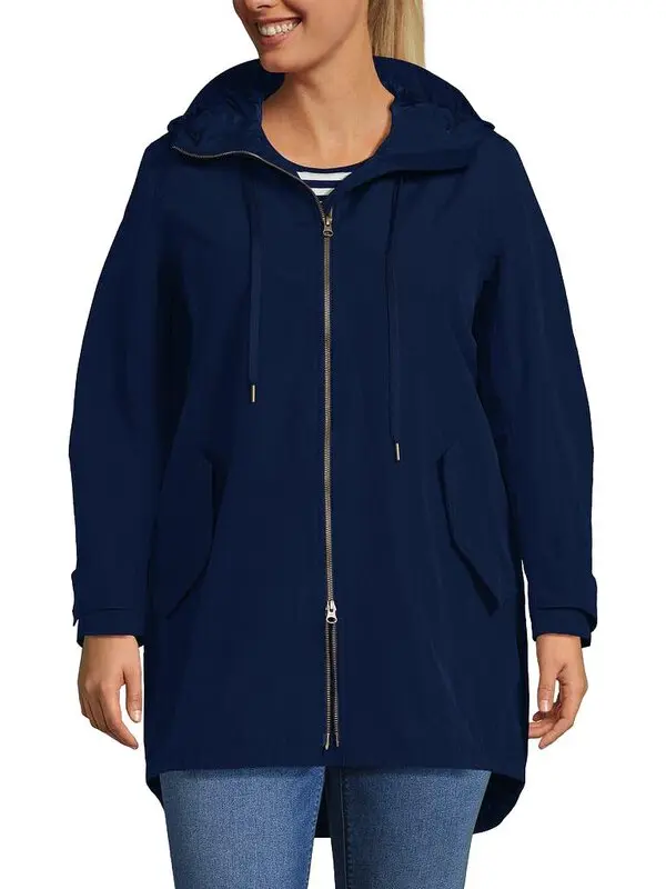 LANDS' END Squall A-line Rain Jacket - Deep Sea Navy