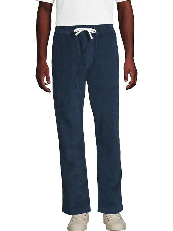 LANDS' END Classic Fit Corduroy Deck Pants - Deep Ocean