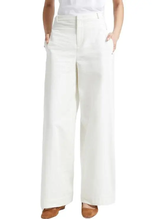 Vince Cotton Utility Wide Leg Pants - Bone
