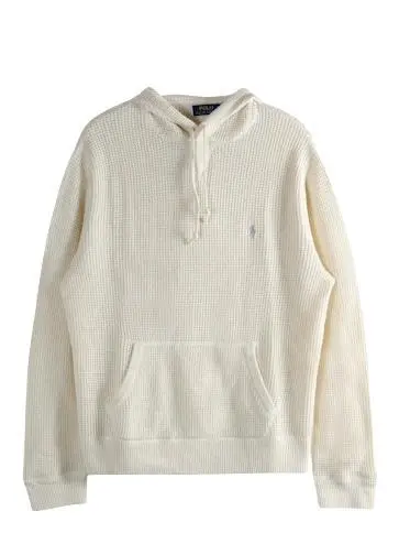 Polo Ralph Lauren Long Sleeve Textured Hooded Pullover Sweater - Andover Cream