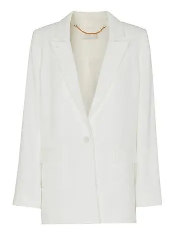 Whistles Andie Notch-lapel Woven Blazer - Cream