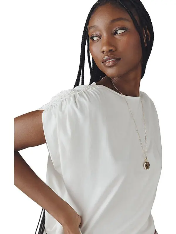 NATION LOS ANGELES Cotton Rebecca Boat-neck Top - Ivory