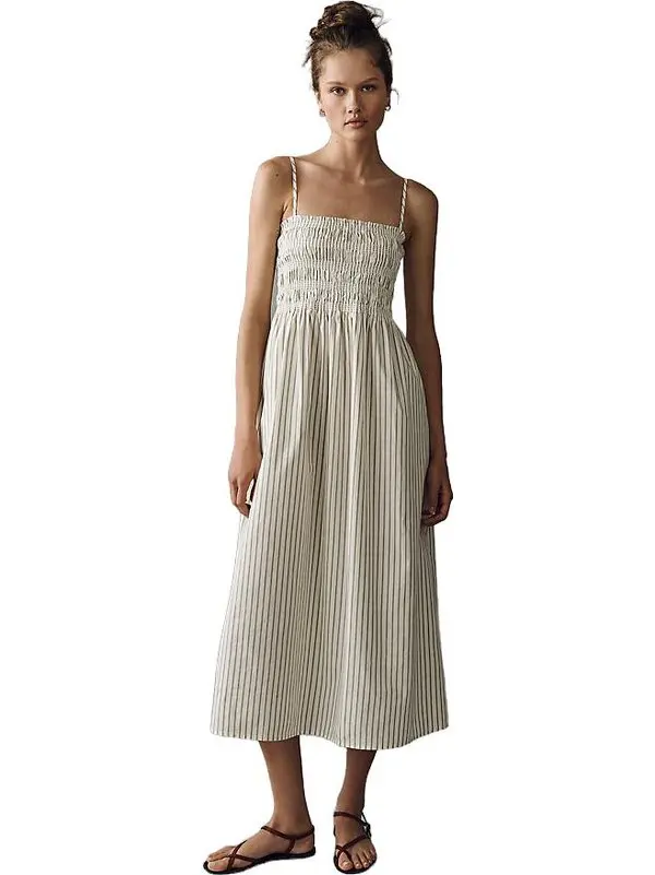 PISTOLA Bianca Sleeveless A-line Maxi Dress - Sage Egret Stripe
