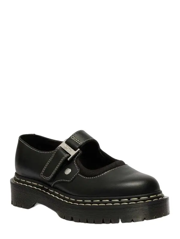 Dr. Martens Mary Jane Bex Double Stitch Leather Shoes - Black