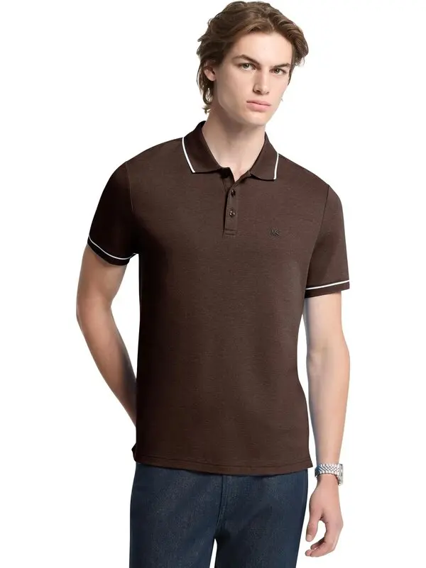 Michael Kors Gramercy Cotton Polo Shirt In Size By - Brown
