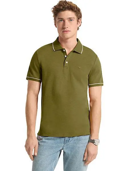 Michael Kors Gramercy Cotton Polo Shirt - Green