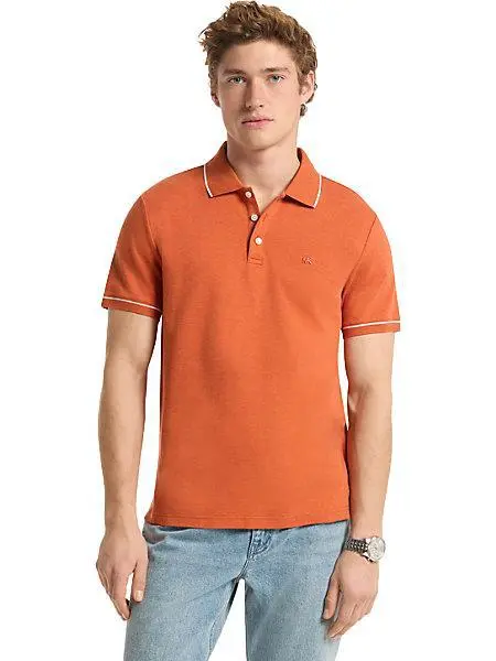 Michael Kors Gramercy Cotton Polo Shirt - Orange