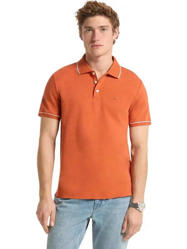 Michael Kors Gramercy Cotton Polo Shirt In Size By - Orange