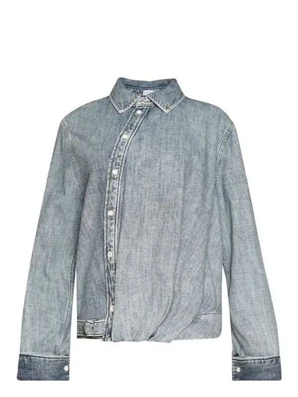 Loewe Draped Denim Shirt - Blue