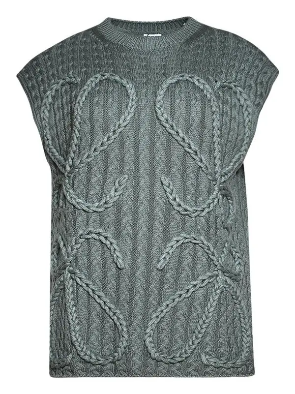Loewe Sleeveless Wool Vest - Green