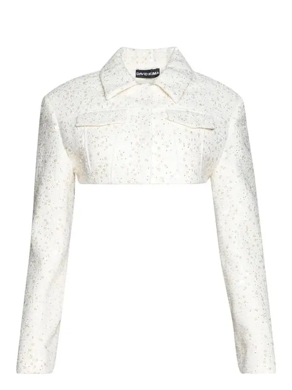 David Koma Tailored Crop Jacket - White