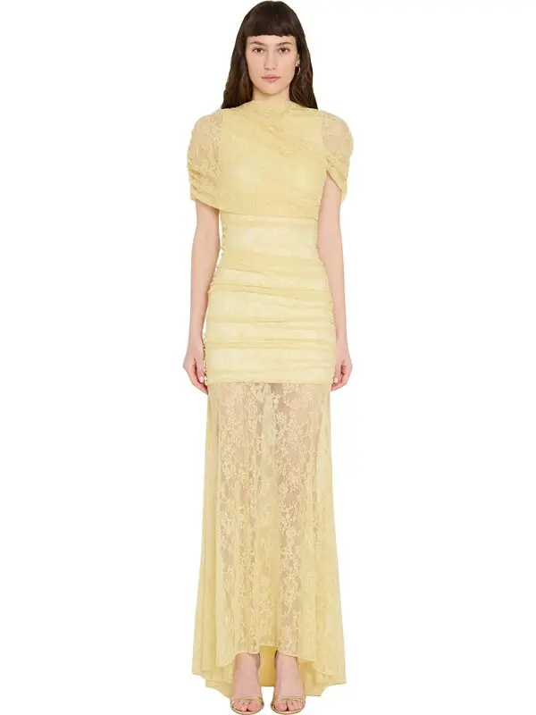 Amanda Uprichard Evianna Lace Gown - Cornsilk