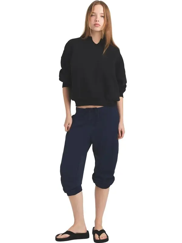 SKIMS Heavyweight Crepe Cropped Jogger - Navy
