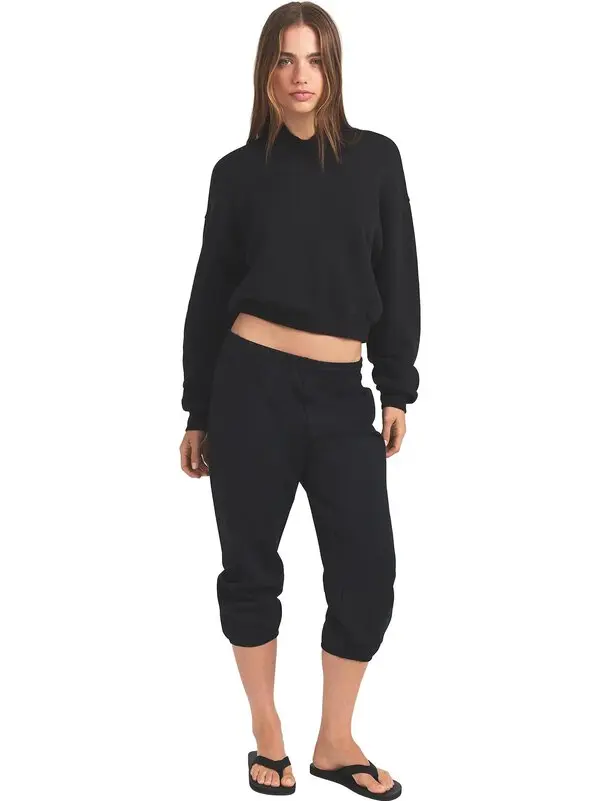SKIMS Heavyweight Crepe Cropped Jogger - Obsidian