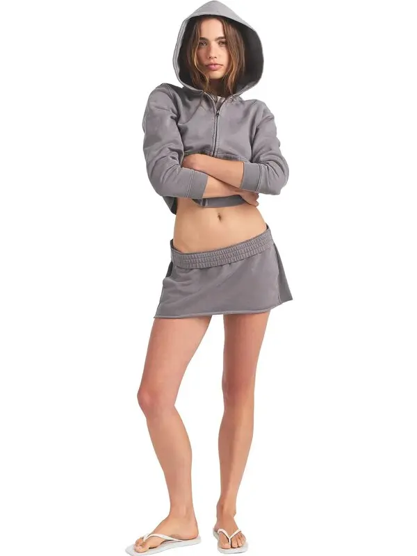 SKIMS Boyfriend Fleece Mini Skirt - Shadow
