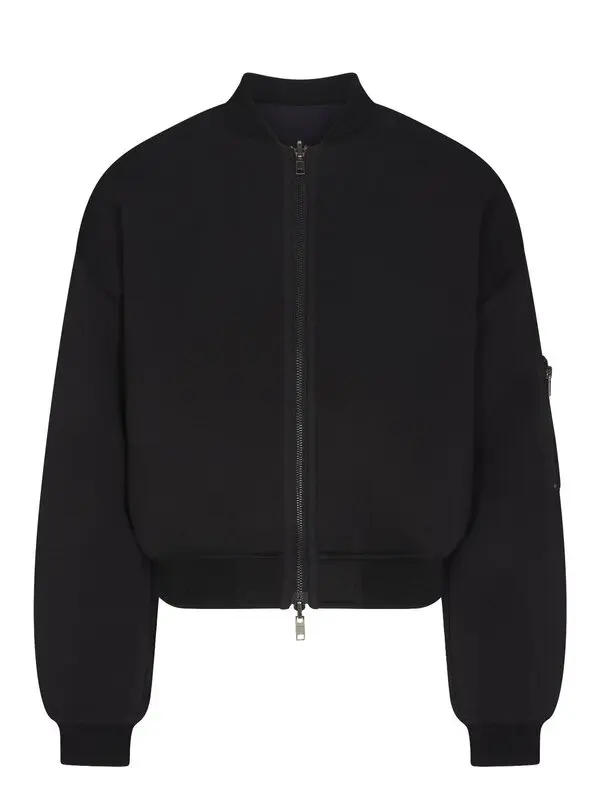 SKIMS Reversible Neoprene Bomber Jacket - Obsidian