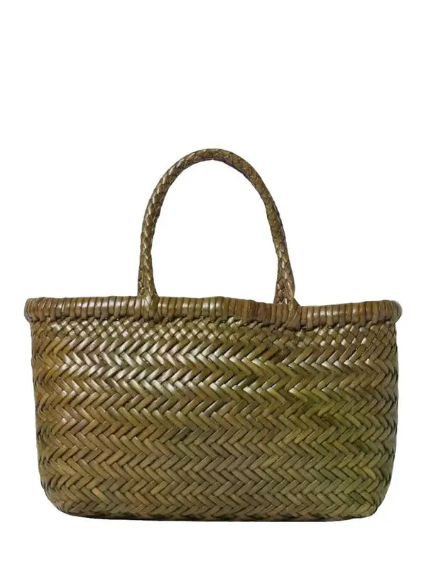 Dragon Diffusion Mini Flat Gora Woven-design Tote Bag - Brown