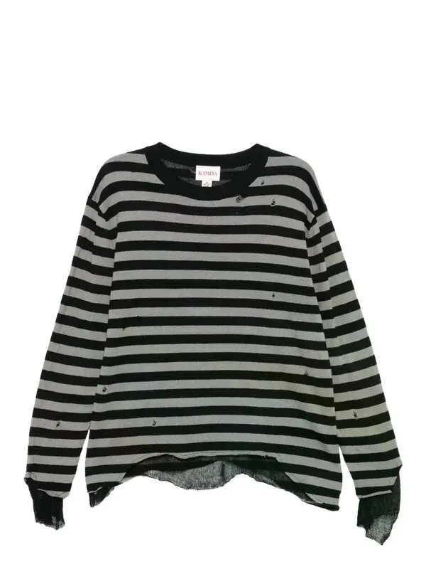 KAMIYA Striped Sweater - Black