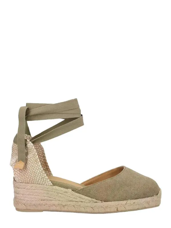 CastaÑer Tie-fastening Wedge Espadrilles - Green